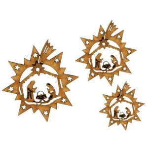 Christmas Nativity Shooting Star Scene MDF Wood Shape